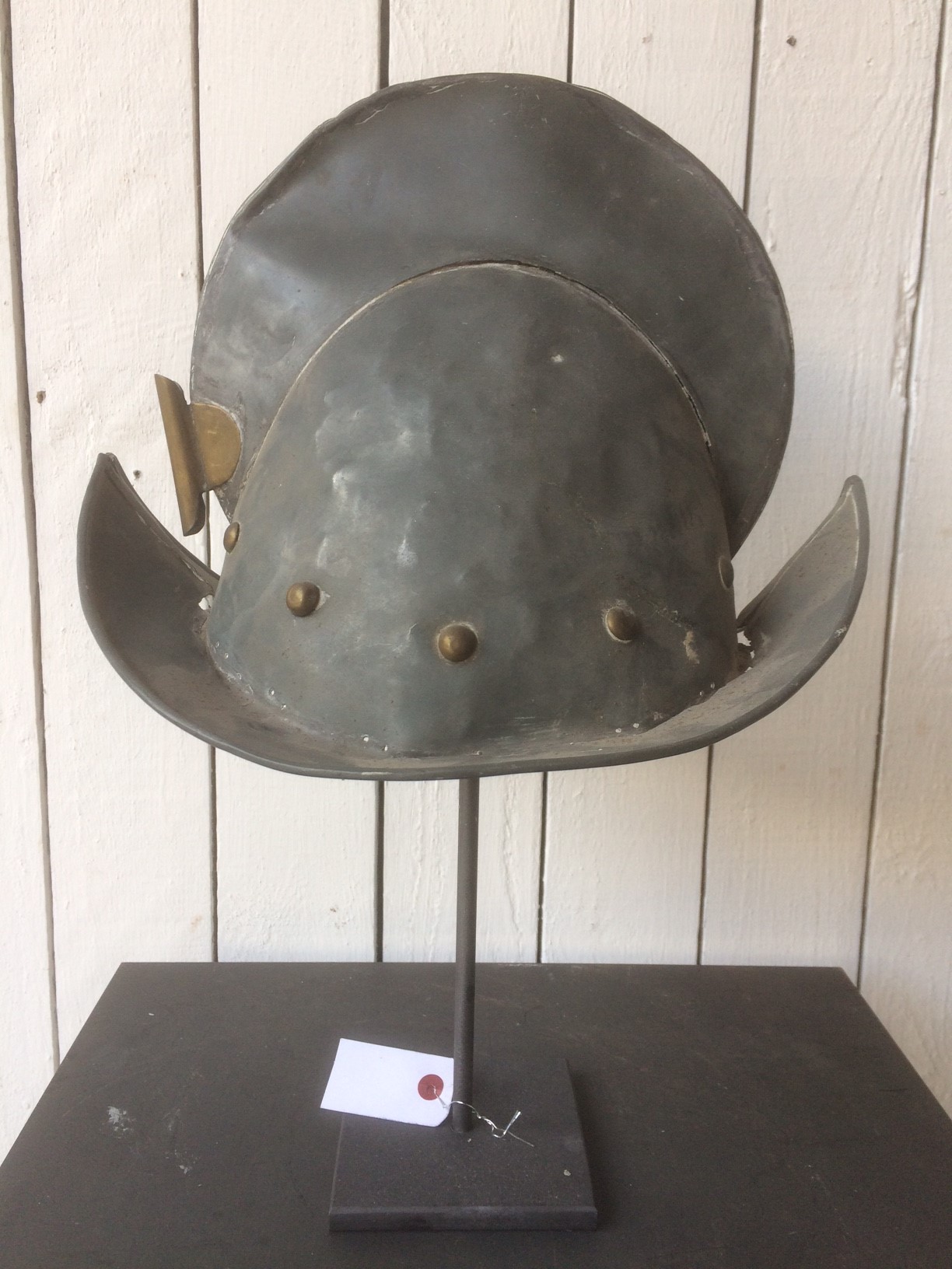 One (1) conquistador-type zinc helmet made for the Salammbô opera house ...