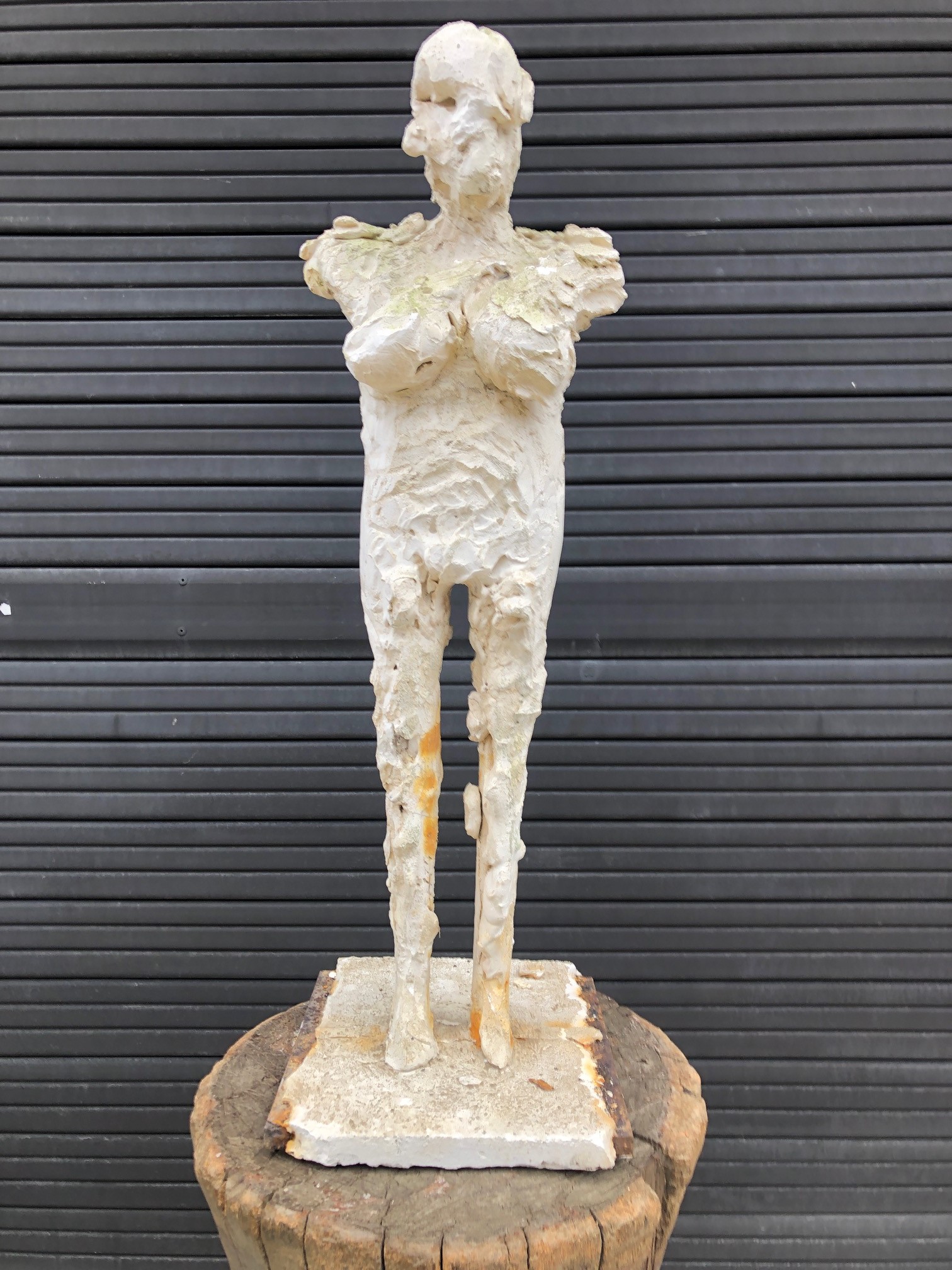 four (4) plaster studies or sketches of brutalist female figures ...