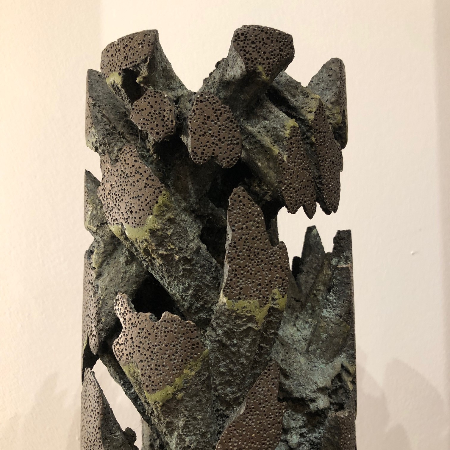 abstract and brutalist cast aluminum sculpture by German artist Helmut ...