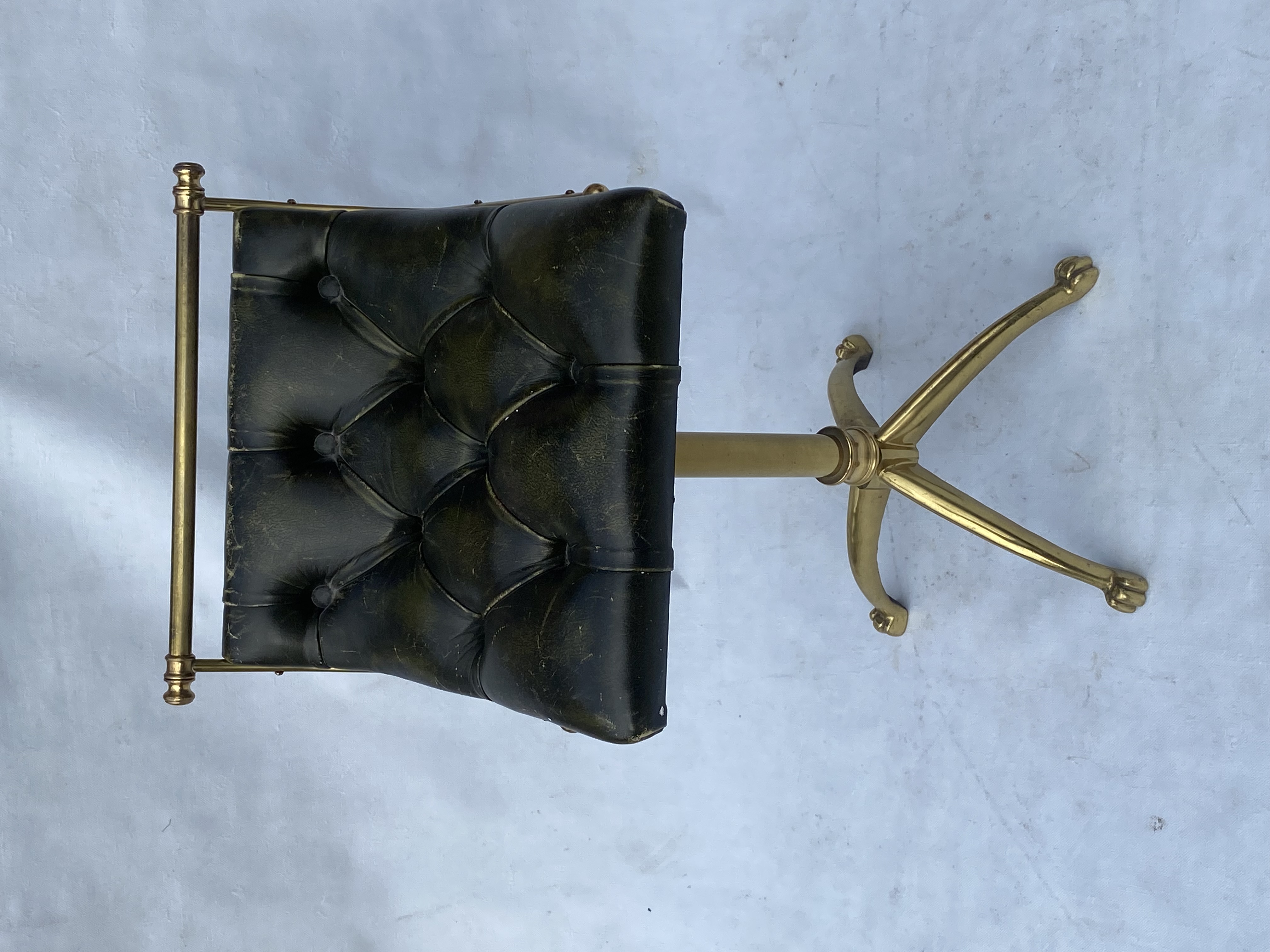 1970′ Bronze and Leather Harpist Musician Chair | Paul Bert Serpette