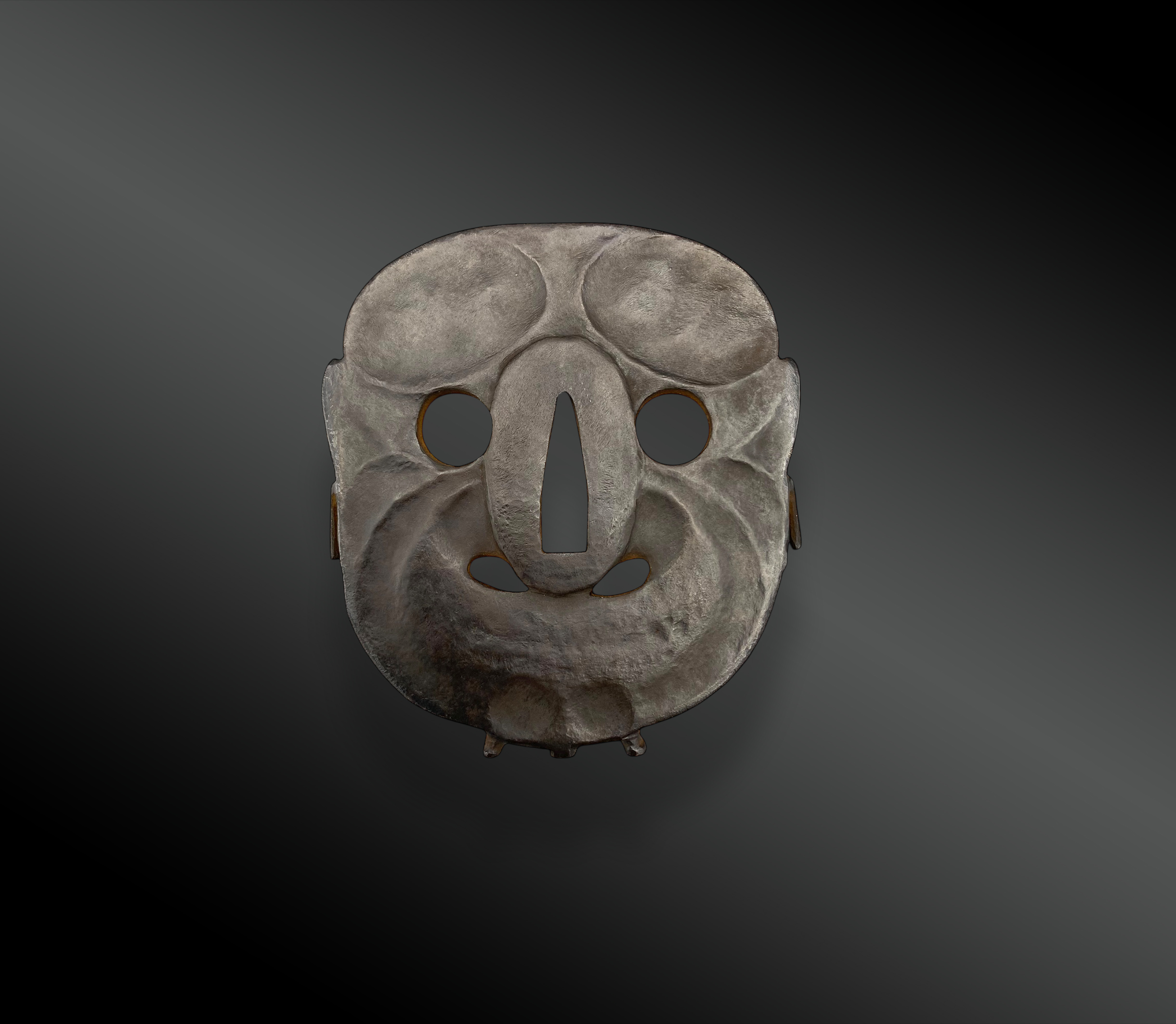 TSUBA. Japanese sword guard, representing a full mask: Somen | Paul ...